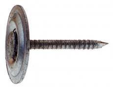 3" Round Cap Roofing Nails, 11 Gauge, Bright, Diamond Point, Spiral ...