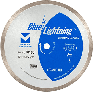 Ceramic Tile Diamond Blades - 10" x .060 x 5/8", Mercer Abrasives ...