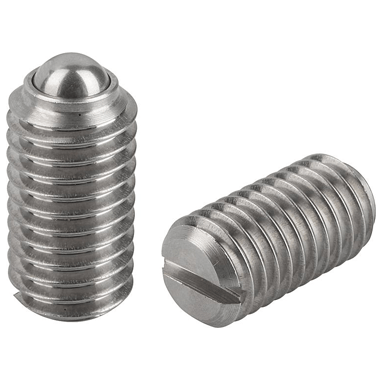 Kipp M20 Spring Plungers, Ball Style, Slotted, Stainless Steel ...