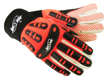 Jester #MX230L MX-Series Jersey Cotton Palm Dotted Impact Gloves, Large ...