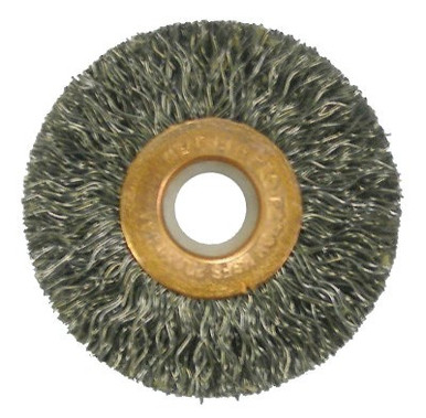 Weiler® Copper Center Wire Wheel, 2 in D x 3/8 in W, .014 in Steel Wire ...
