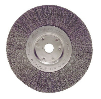 Weiler® Narrow Face Crimped Wire Wheel, 6 in D x 3/4 in W, .0118 Steel ...
