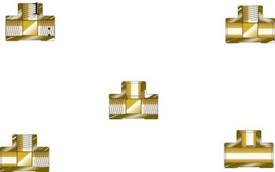 Western Enterprises Pipe Tees, Tee Adapter, 3,000 PSIG, Brass, Female ...