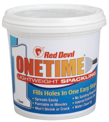 Red Devil ONETIME Lightweight Spackling, 1/2 Pint Tub, Bright White, 12 ...