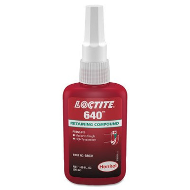 Loctite 640 Retaining Compound, Med Strength/High Temp, 50 mL Bottle ...