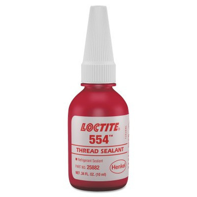 Loctite 554 Thread Sealant, Refrigerant Sealant, 10 mL Bottle, Red, 1 ...