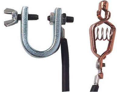 Justrite INSULATED GROUND WIRE WITH C" CLAMP AND C, 1/EA | AFT Fasteners