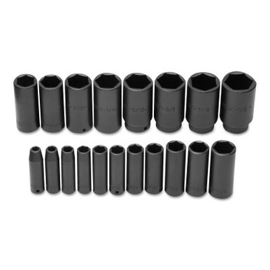 Stanley Products Torqueplus 19 Piece Deep Impact Socket Sets, 1/2 in, 6 ...