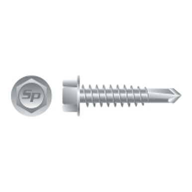 #12-14 x 2-1/2" Unslotted Indented Hex Washer Head Screw, #3 Point ...