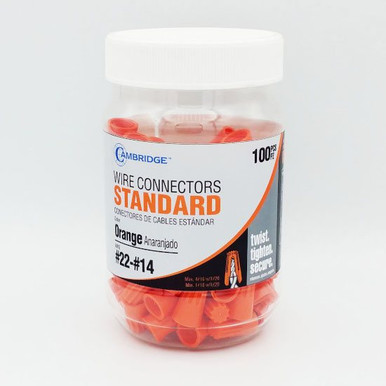 Wire Connectors, Standard, Orange, #22-#14 (100/Jar, 20 Jars) | AFT ...