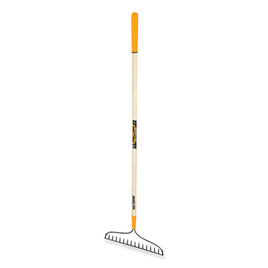 True Temper Bow Rake, Steel, 16 Tines, 57 in Straight Fiberglass Handle ...