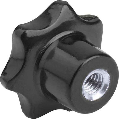 Kipp Star Grip Knob, Similar to DIN 6336, D=M05, D1=25, H=16, Style K, Black Thermoset (10/Pkg ...