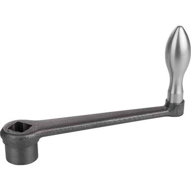 Kipp Crank Handle, Straight, Square Socket, SW=17+0.3, A=125 mm, Style ...