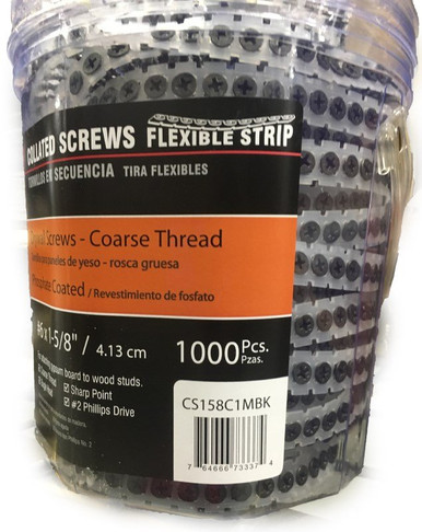 Grip Rite #6 x 1-5/8" Phillips Bugle Head Drywall Screws, Sharp Point ...