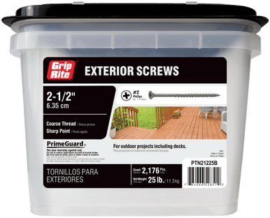 Grip Rite #8 x 2-1/2" Prime Guard Ten Exterior Screws, Bugle Head ...