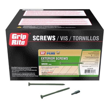 Grip Rite #10 x 4" Prime Guard Plus Exterior Screws, Star Drive, Green ...