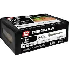 Grip Rite #6 x 1-1/4" Prime Guard Ten Exterior Screws, Gray, (1 lb Pack ...