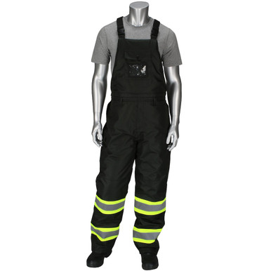 PIP Non-ANSI Ripstop Insulated Two Tone Bib Overalls, Hi-Vis Black ...