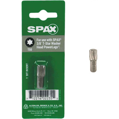 Spax 1/4" x 1" T50 Torx Star Drive Bits (10 Case/1 Case ...