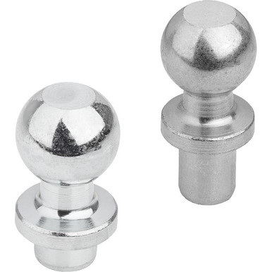 Kipp Ball Studs for Ball Joint, DIN 71803, M16, Style B, w/Rivet Stud, Long, Steel, (10/Pkg ...