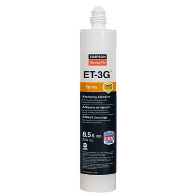 Simpson Strong Tie ET-3G Epoxy Adhesive, 8.5 oz Single Cartridge (1/Pkg ...