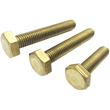 1/4"-28 NF x 1-1/4" Fully Threaded Hex Cap Screws, Brass (50/Pkg ...