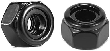 #10-24 NTE (Thin) Nylon Insert Locknuts, 18-8 Stainless Steel, Black ...