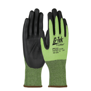 G-Tek® PolyKor® Hi-Vis Seamless Knit Polykor Blended Glove with Nitrile ...