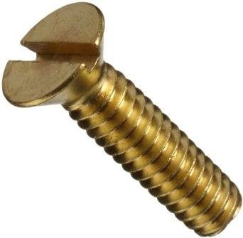 #10-24 x 2" Flat Slotted Machine Screws Brass (60/Pkg.) | AFT Fasteners