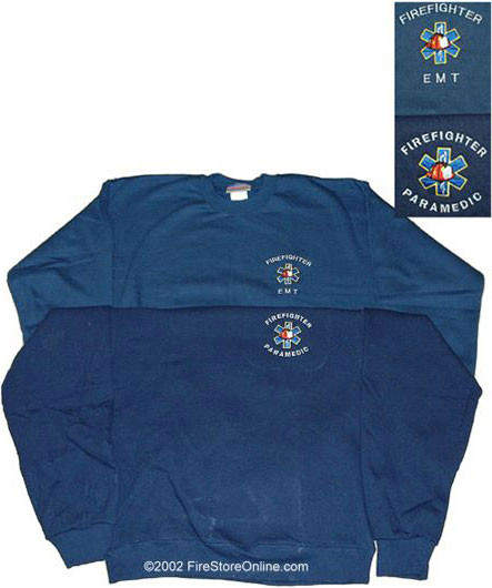 Firefighter/EMT or Firefighter/Paramedic Embroidered Sweatshirt ...
