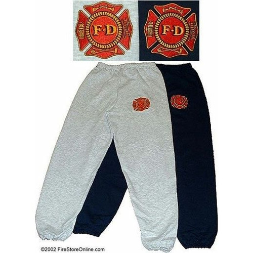 Fire Department Embroidered Sweatpants - Navy or Grey - Firestoreonline