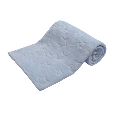 FBP206-B: BLUE EMBOSSED FLANNEL WRAP - just4babys