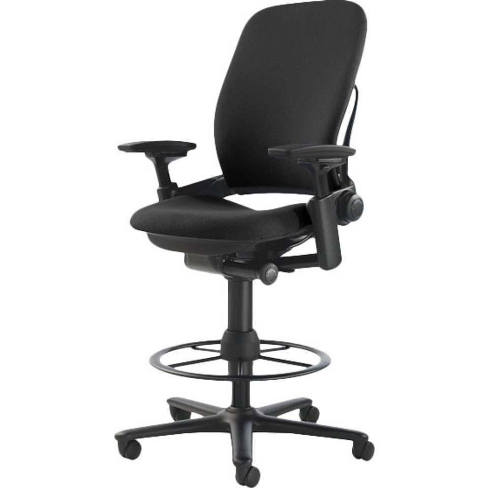 Steelcase, Leap V2, Work Stool Chair, Black, Fabric + 4-Way Adjustable ...