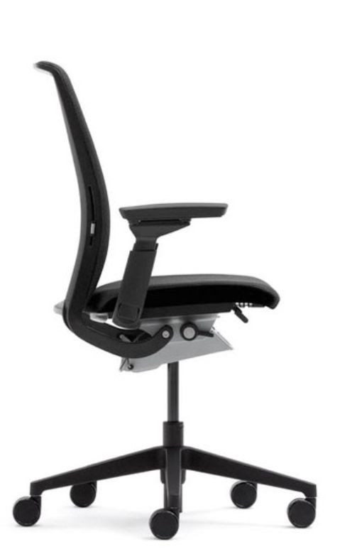 Steelcase Think Chair, Black Fabric Back and Seat Black,