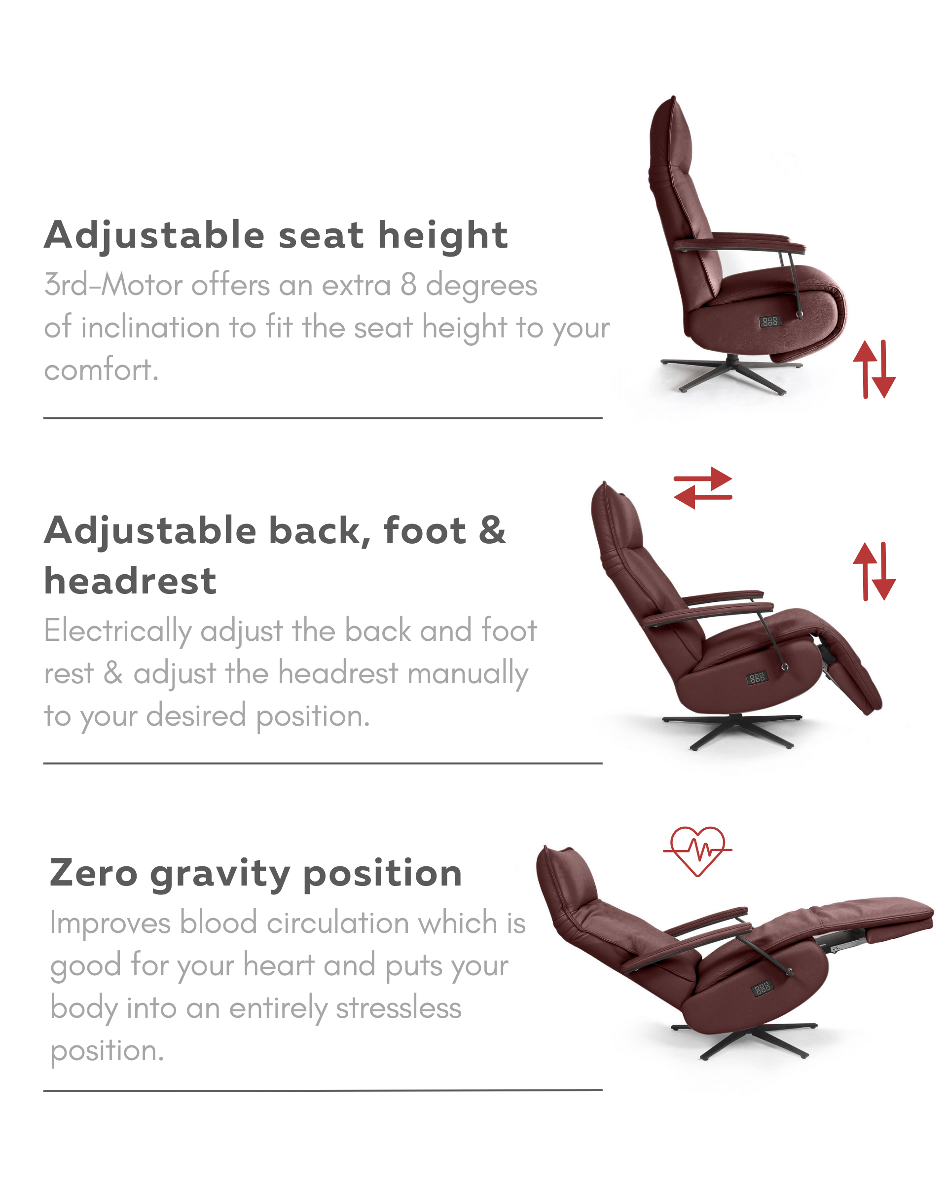 Sofer Zero Gravity Power Recliner Chair by Humanspine Modluax