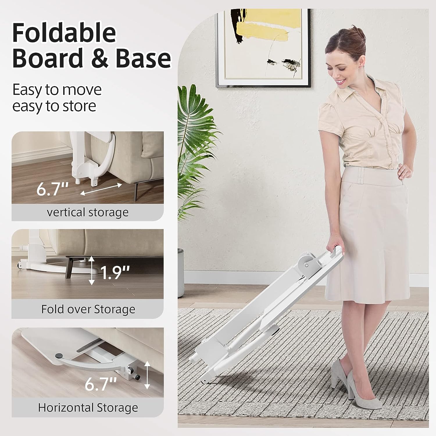 Humanspine Foldable Mobile Standing Desk, Pneumatic Height Adjustable ...