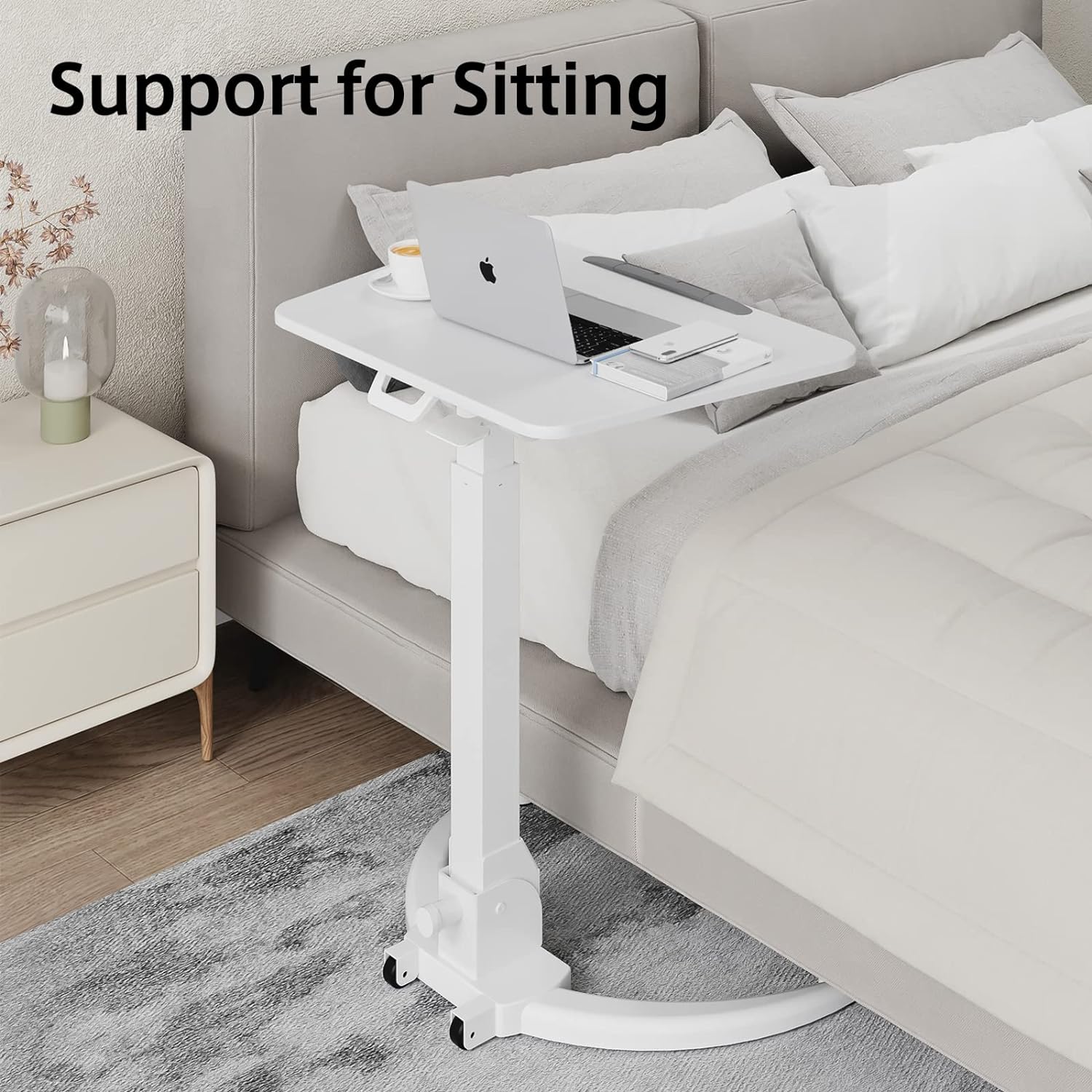 Humanspine Foldable Mobile Standing Desk, Pneumatic Height Adjustable ...