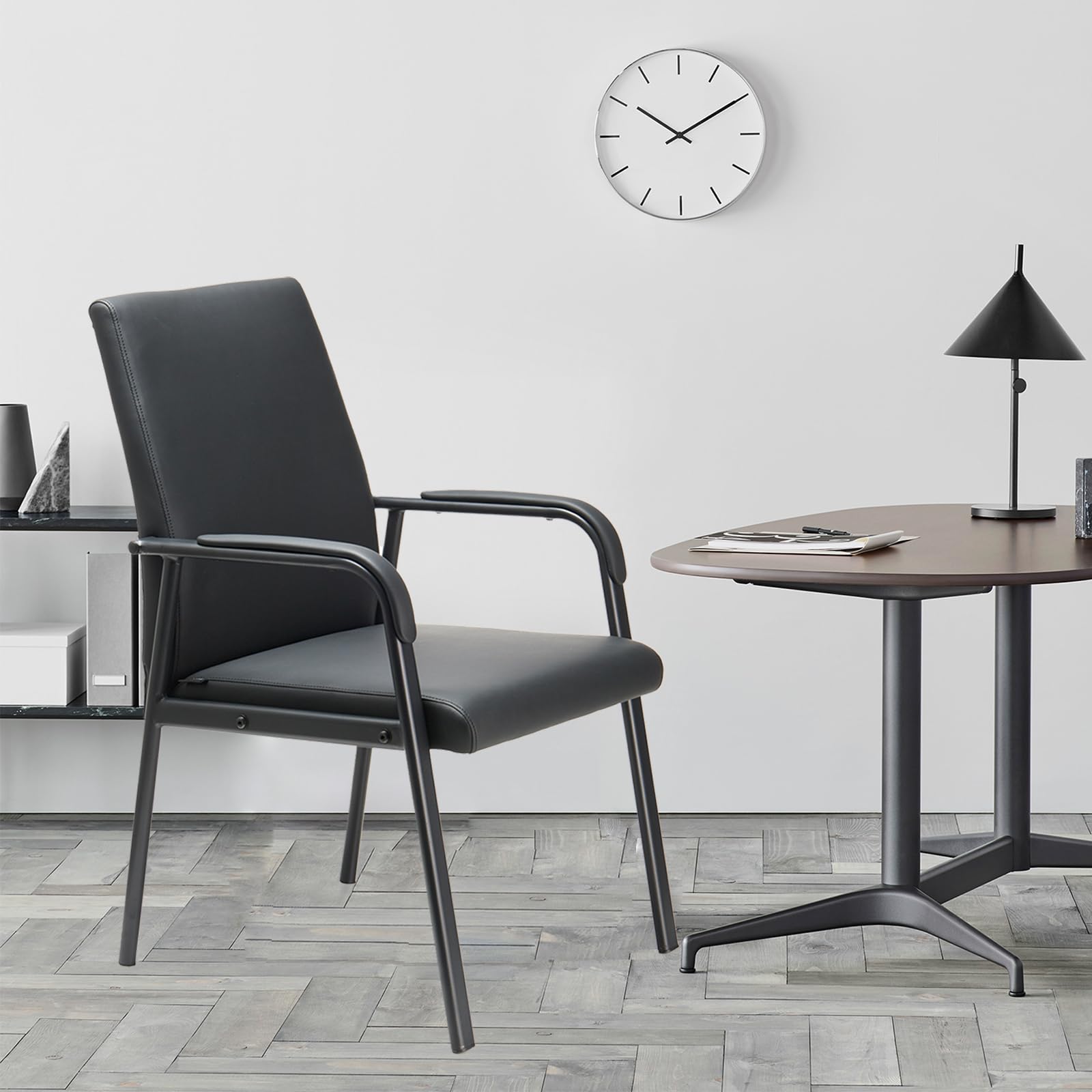 Humanspine 2 Pack Office Guest Reception Chair 600 lbs Capacity Leather ...