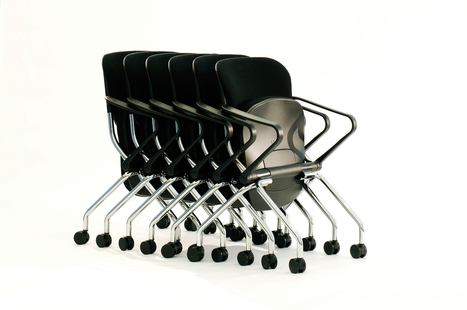 2-Pack Stackable Conference Room Chairs with Wheels and Paddle ...