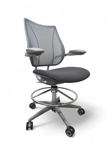 Humanscale Liberty Stool Chair, Platinum, Adjustable Arms