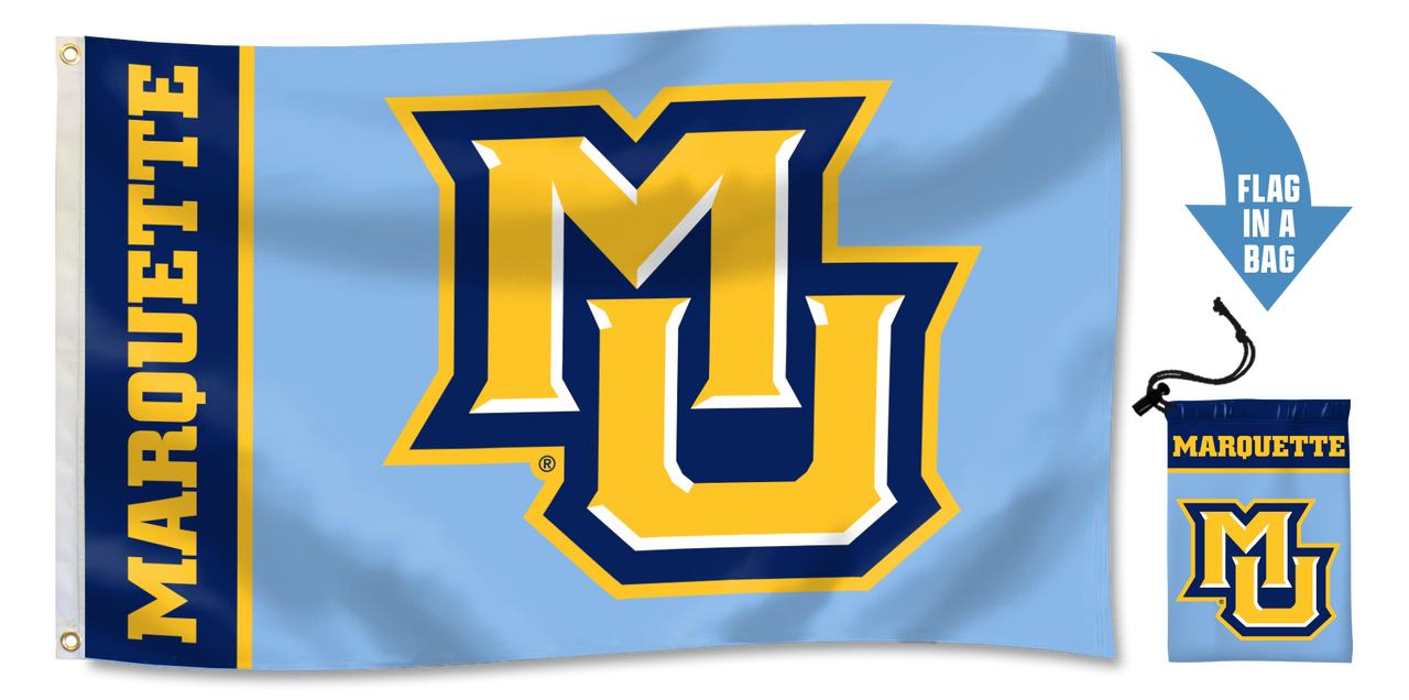 University Flag & Banner Flag in a Bag - MARQUETTE UNIVERSITY SPIRIT SHOP