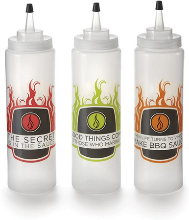 Fox Run Brands Outset Condiment Squirt Bottles, Set of 3 - Yeager's ...