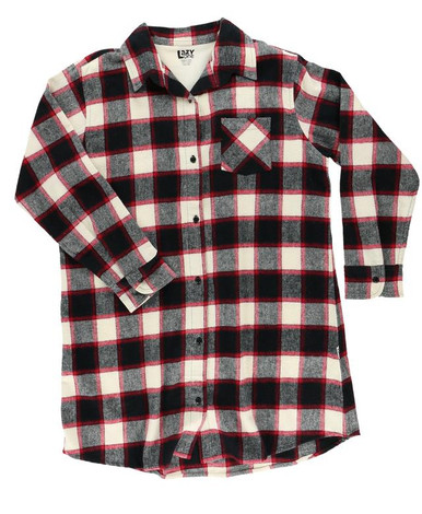 Lazy One Black Plaid Flannel Nightshirt - Yeager's Sporting Goods