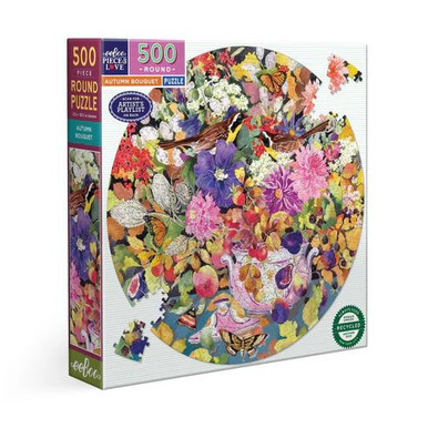Eeboo Autumn Bouquet 500 Piece Round Puzzle - Yeager's Sporting Goods