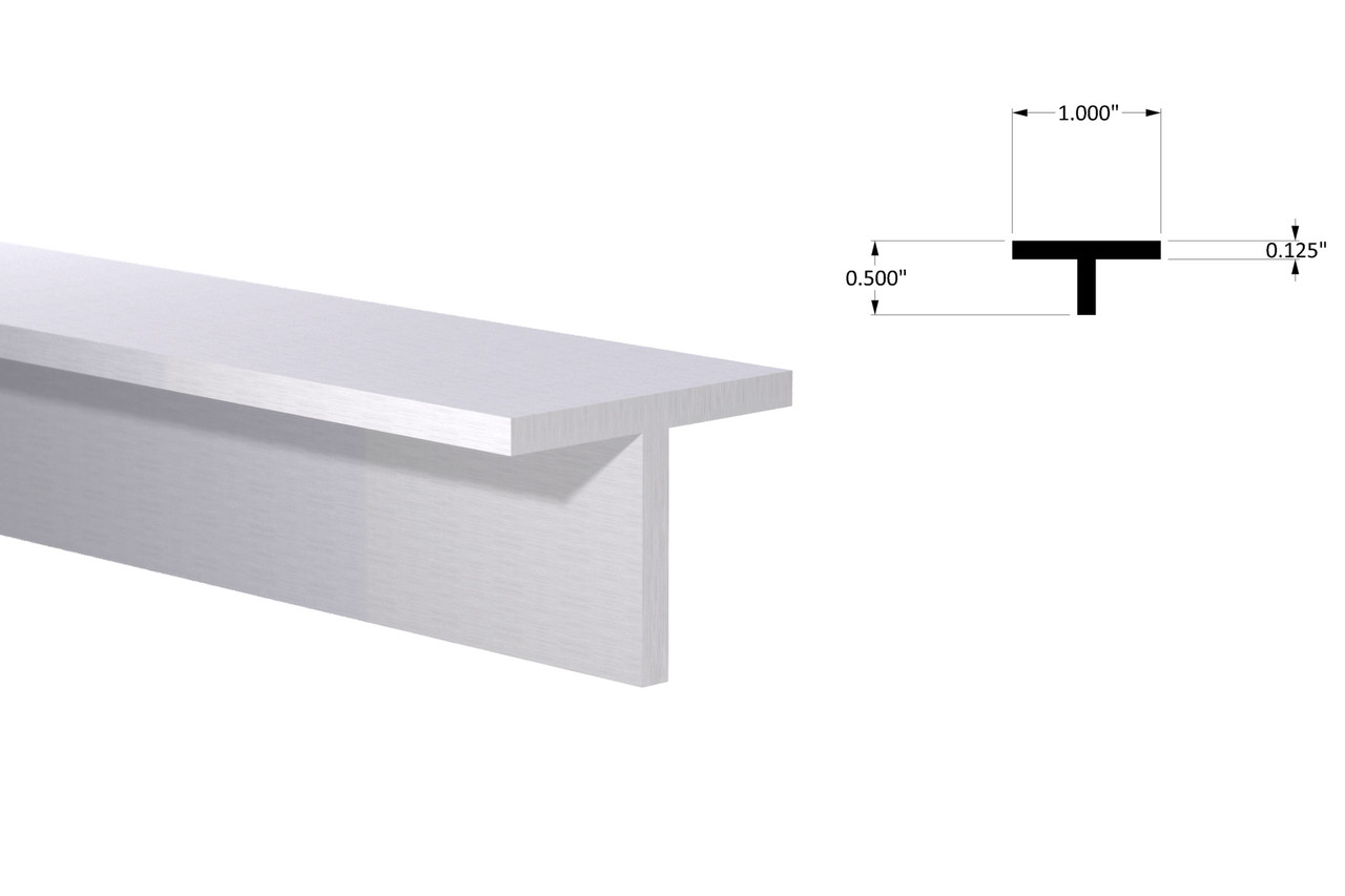 Aluminum T Bar 1" x 1/2" x 1/8" – 6061-T6 | Orange Aluminum