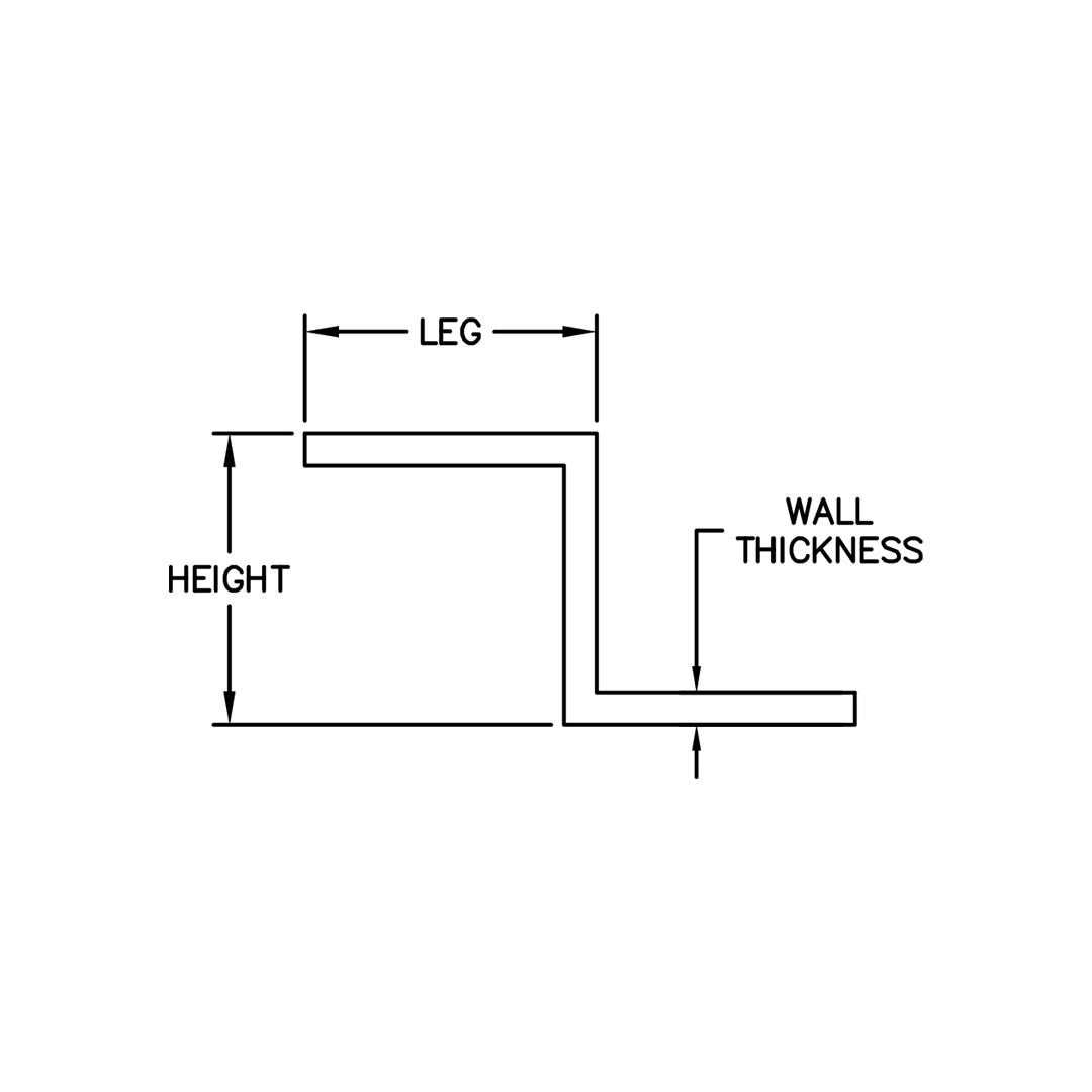 Z-Bar: 1" Leg x 1" Height x 1/8" Thickness - 6061-T6 Aluminum - SKU ...