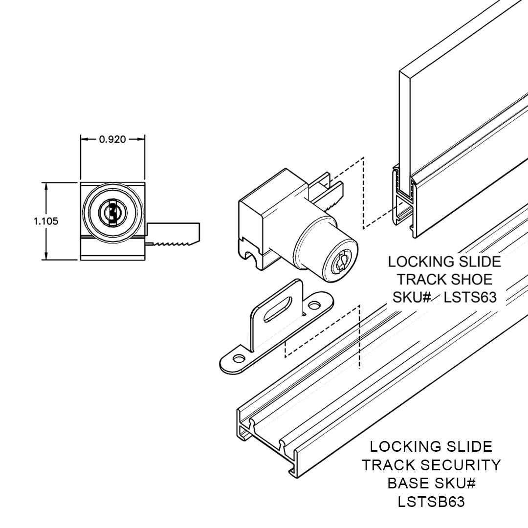 Slide Track - Locking - Accessory: Plunger Lock & Security Clip Set ...