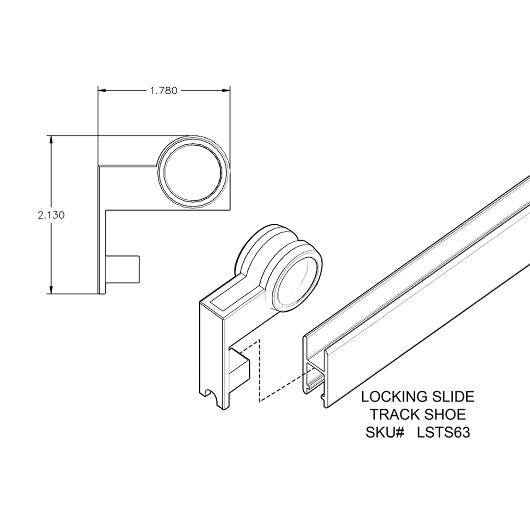 Slide Track - Locking - Accessory: Finger Pull End Cap | Orange Aluminum