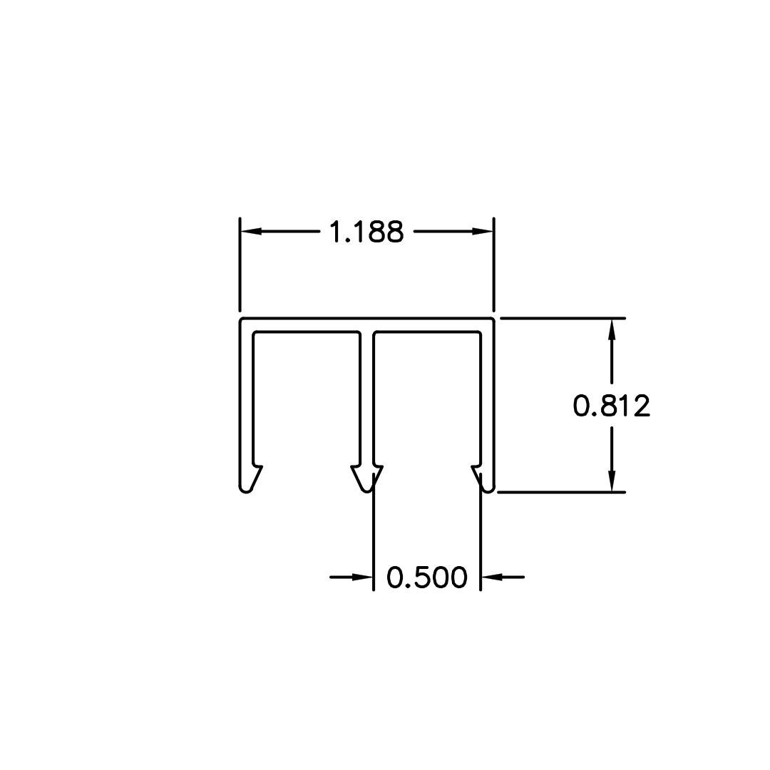 Slide Track - Locking - Deep Header: 1-3/16" Width x 13/16" Height x 1/ ...
