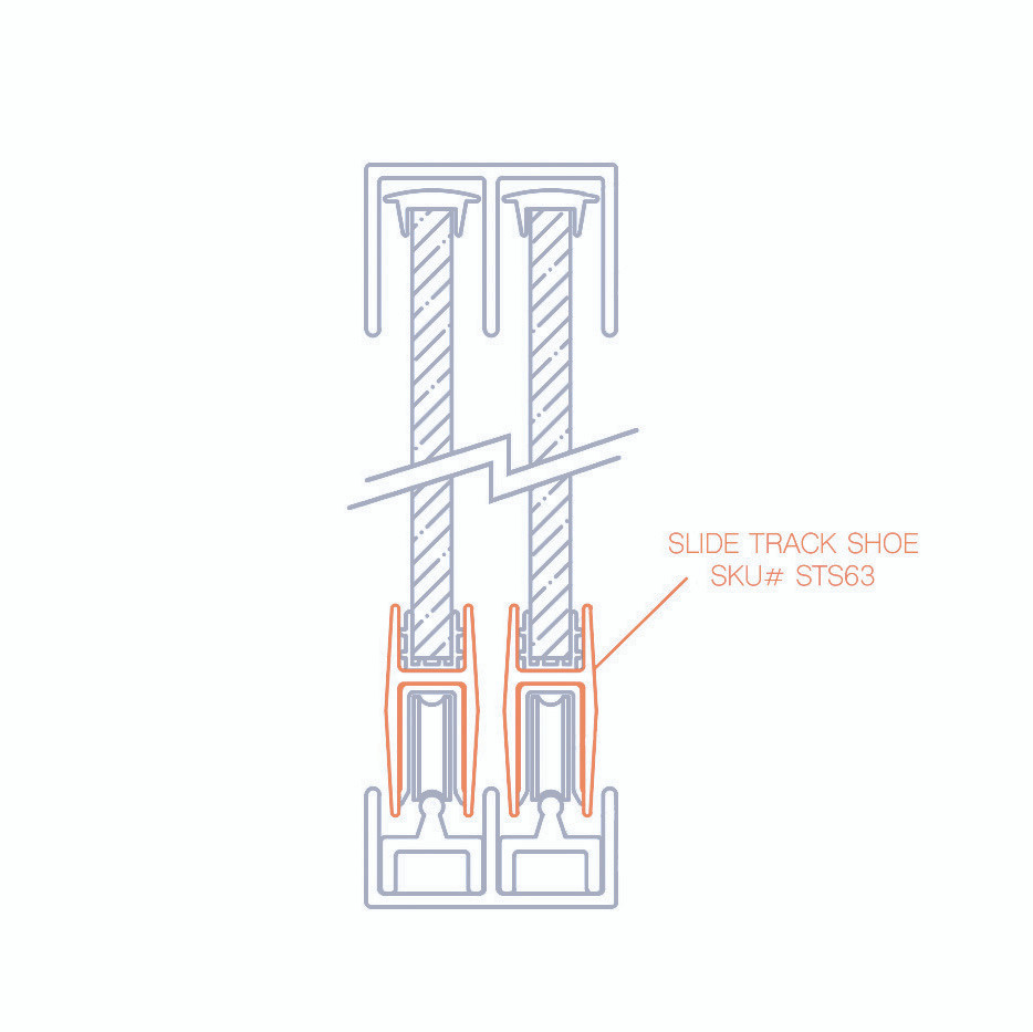 Slide Track - Economy - Shoe: 7/16" Width x 1: Height x 1/16" Thickness ...